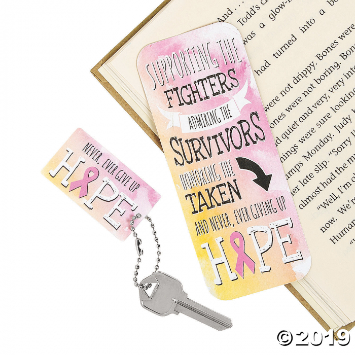 Pink Ribbon Bookmarks & Keychains (24 Piece(s)) | GlowUniverse.com