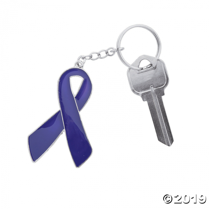 Purple Awareness Ribbon Enamel Keychains (Per Dozen) | GlowUniverse.com