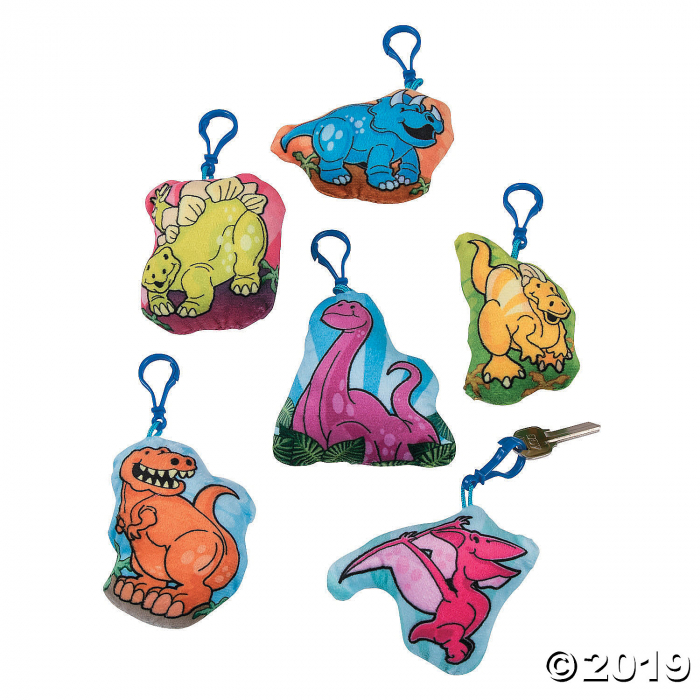 Clip Critters Stuffed Dinosaur Keychains (Per Dozen) | GlowUniverse.com