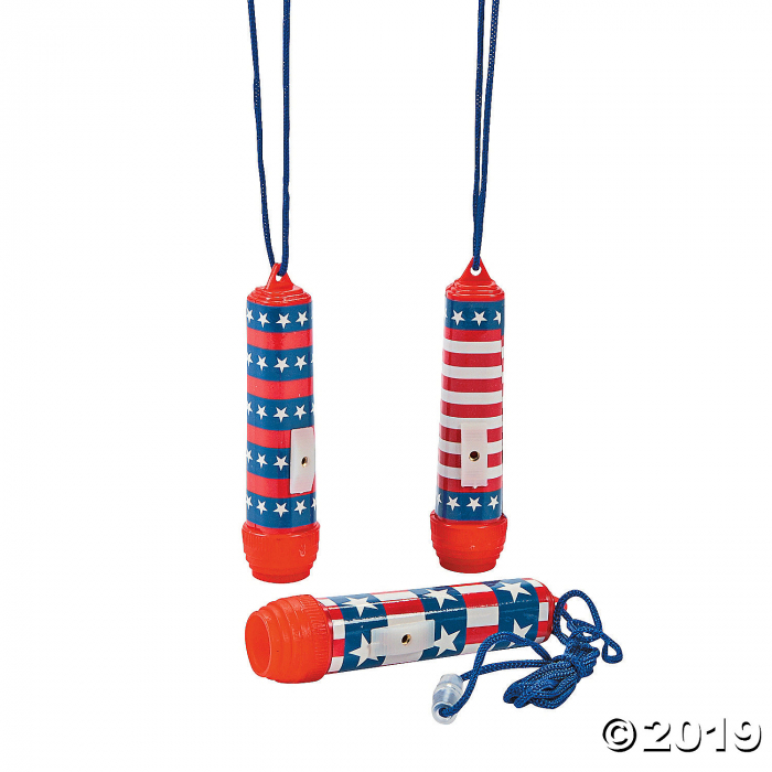 Patriotic Flashlights on a Rope (Per Dozen) | GlowUniverse.com