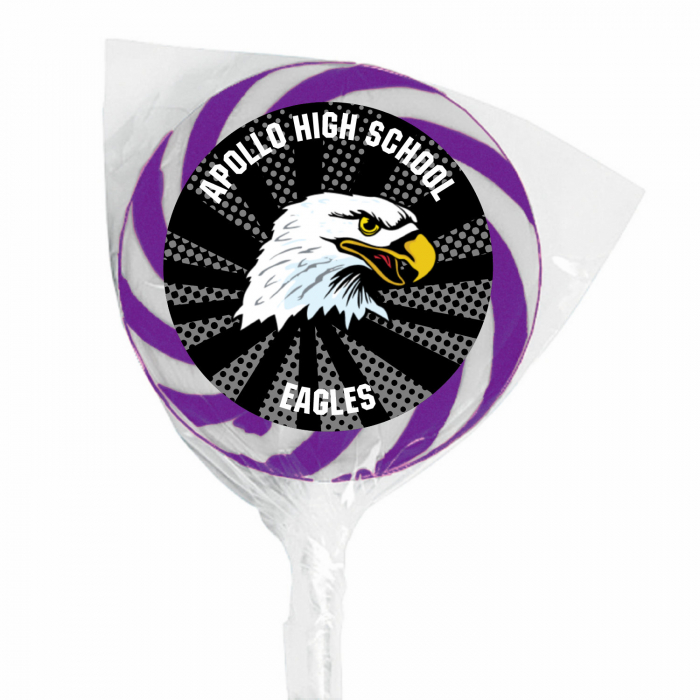 Purple Team Spirit Custom Photo Swirl Lollipops (24 Piece(s ...