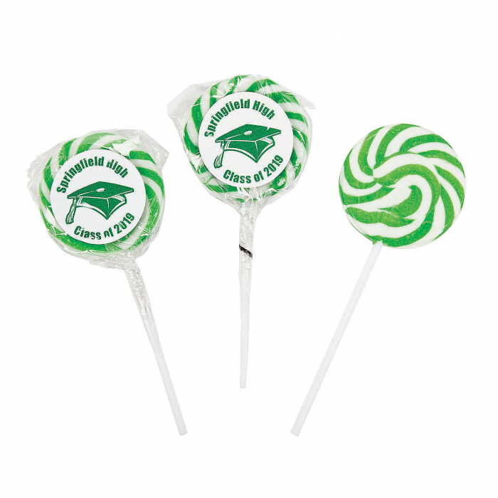 Personalized Green Graduation Swirl Lollipops (24 Piece(s ...