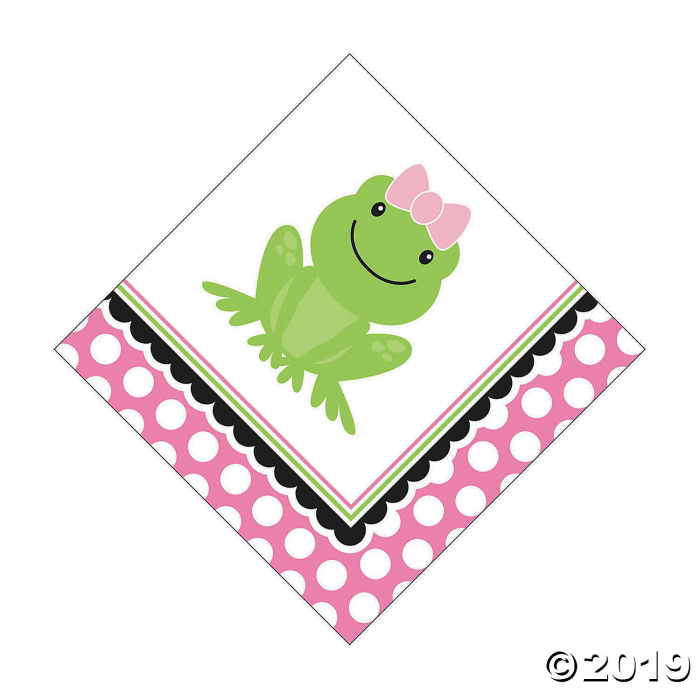 Preppy Frog Pink 1st Birthday Luncheon Napkins (18 Piece(s ...