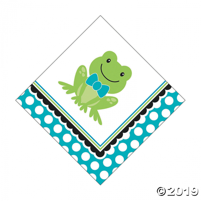 Preppy Frog Blue 1st Birthday Luncheon Napkins (18 Piece(s ...