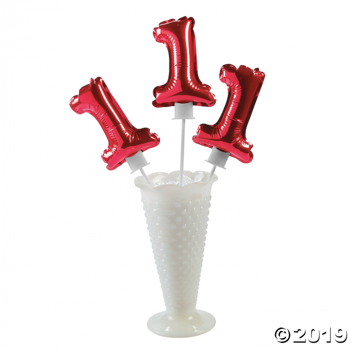 Self-Inflating 1st Birthday Red Mylar Balloons (1 Piece(s ...