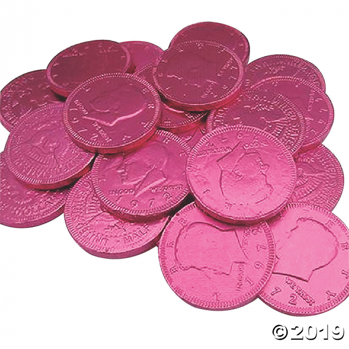 Bulk Fort Knox Pink Chocolate Coins - 6 Bags (480 Piece(s ...
