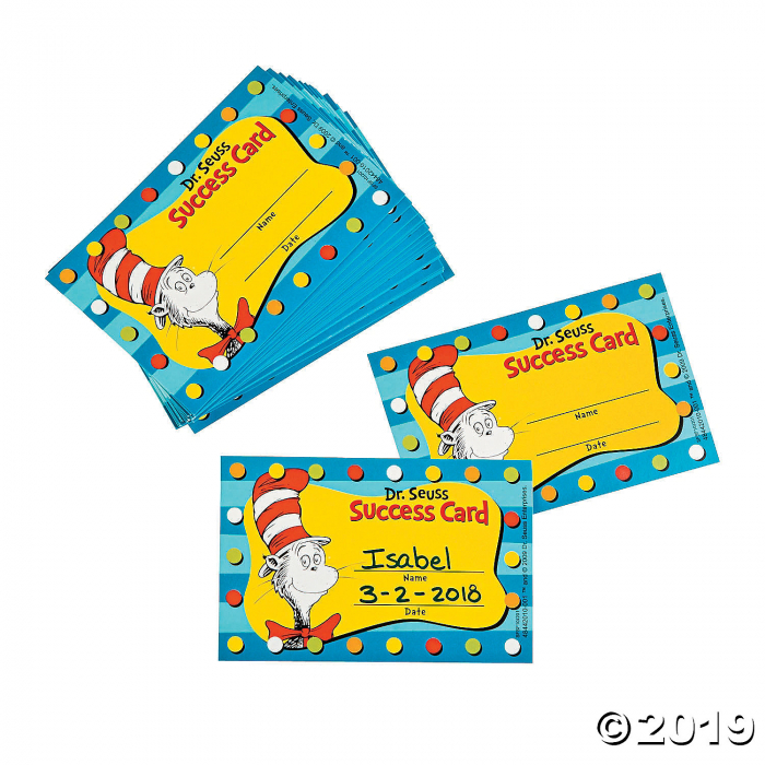 Dr. Seuss Cat in the Hat Motivational Punch Cards (36 Piece(s ...