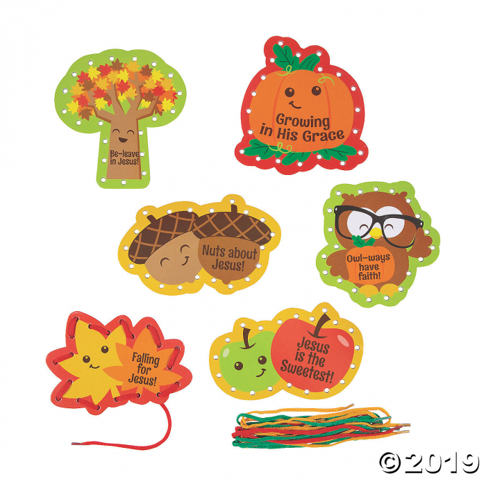 Religious Fall Lacing Cards (Makes 24) | GlowUniverse.com