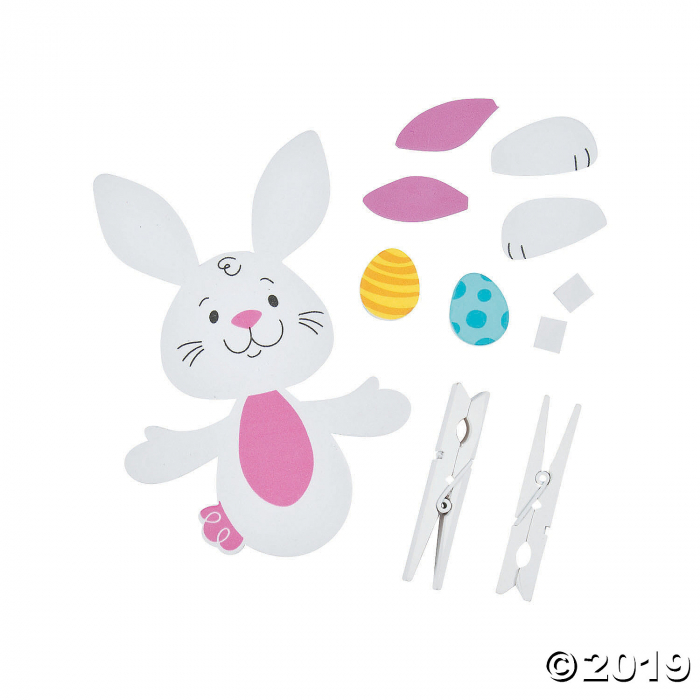 Easter Bunny Clothespin Craft Kit (Makes 12) | GlowUniverse.com
