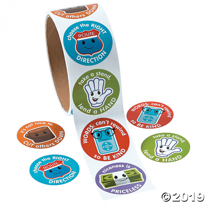 Anti-Bullying Sayings Stickers (1 Roll(s)) | GlowUniverse.com