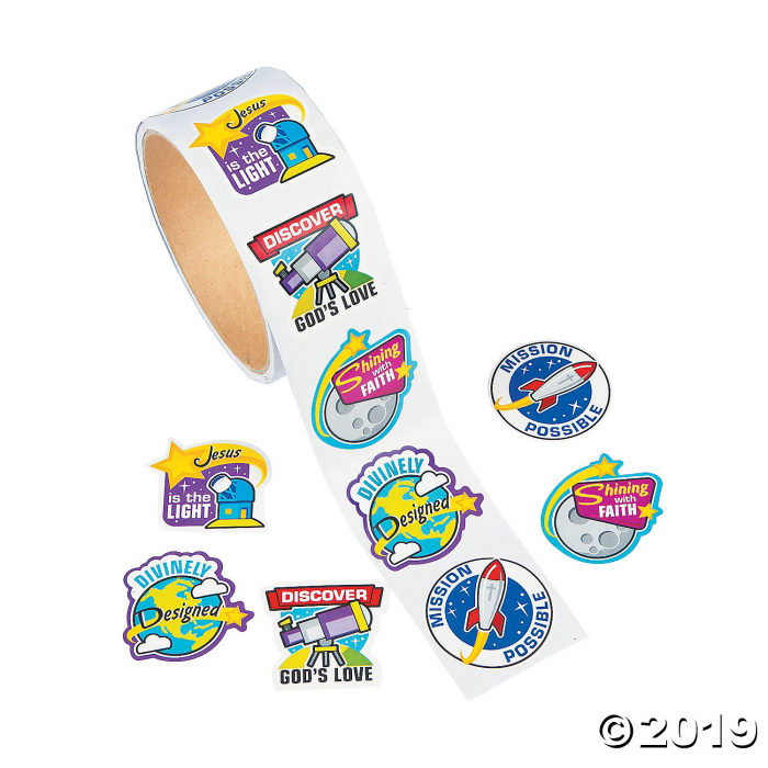 God's Galaxy VBS Stickers (1 Roll(s)) | GlowUniverse.com