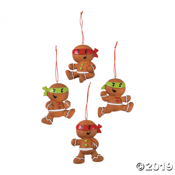 Ninja Gingerbread Man Ornaments (Per Dozen) | GlowUniverse.com