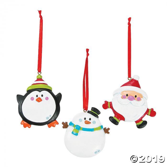 Round Christmas Character Ornaments (Per Dozen) | GlowUniverse.com
