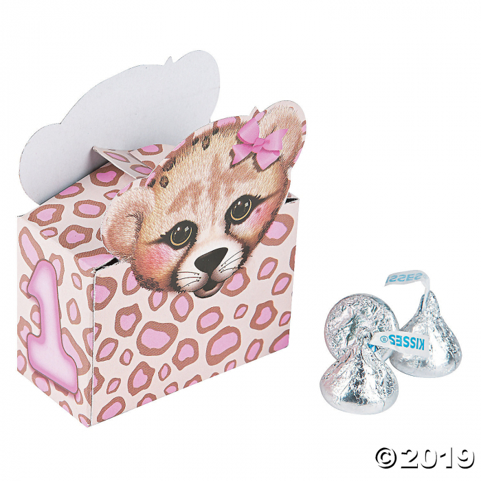 1st Birthday Cheetah Favor Boxes (Per Dozen) | GlowUniverse.com