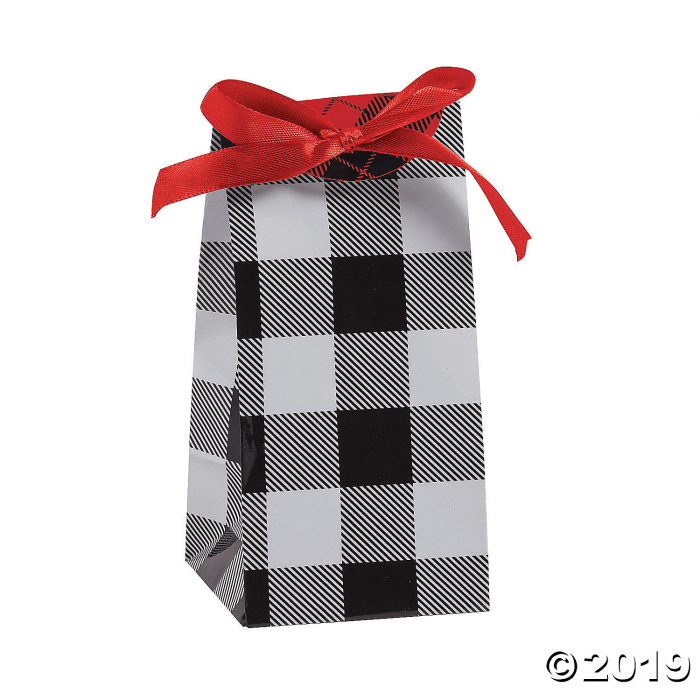 Black & White Buffalo Check Favor Containers (Per Dozen) | GlowUniverse.com