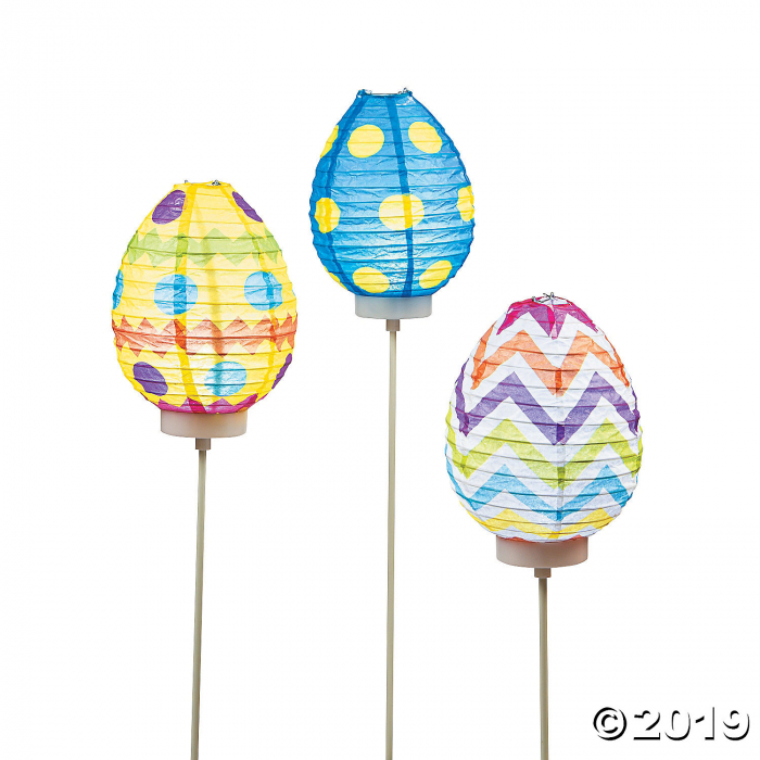 Light-Up Egg Paper Lanterns (3 Piece(s)) | GlowUniverse.com
