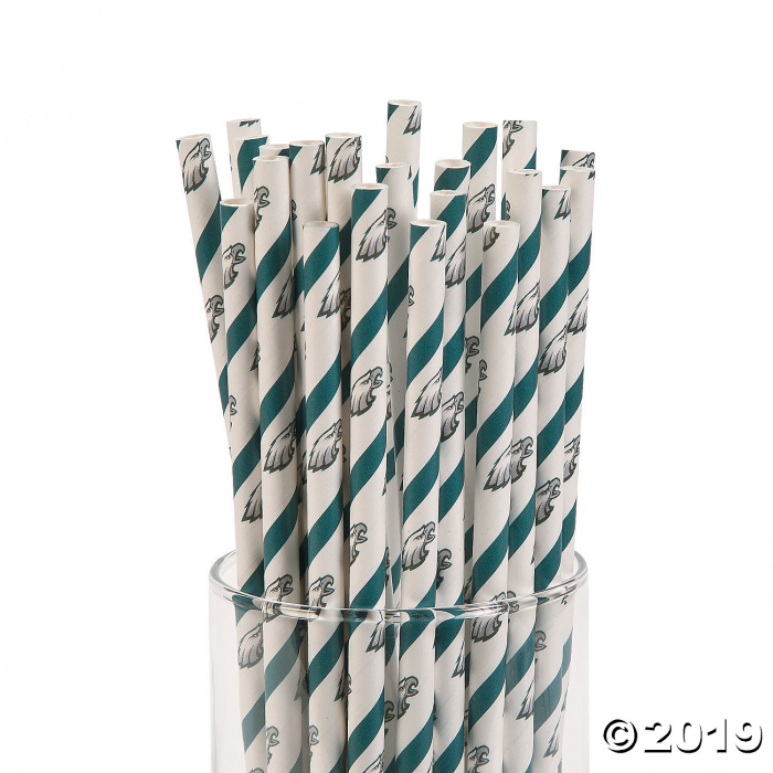 NFL® Philadelphia Eagles Paper Straws (24 Piece(s)) | GlowUniverse.com