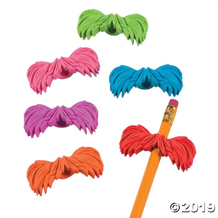 Bushy Mustache Pencil Toppers (24 Piece(s)) | GlowUniverse.com