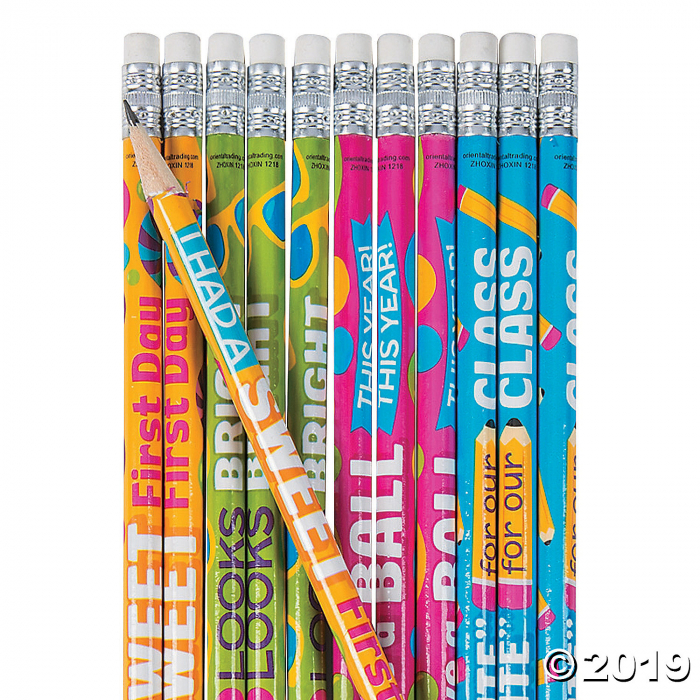First Day of School Pencils (24 Piece(s)) | GlowUniverse.com