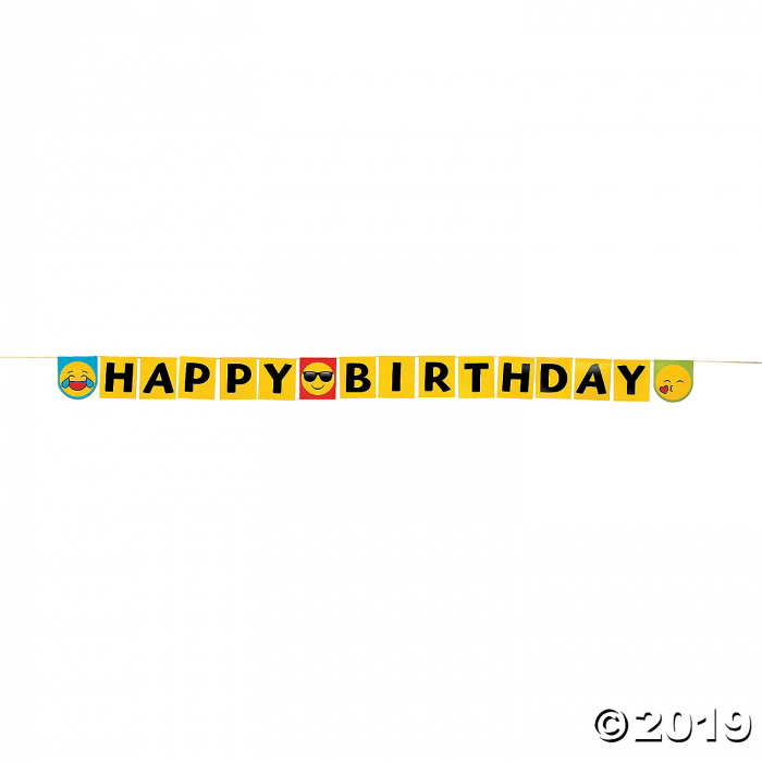 Emoji Birthday Pennant Banner (1 Piece(s)) | GlowUniverse.com