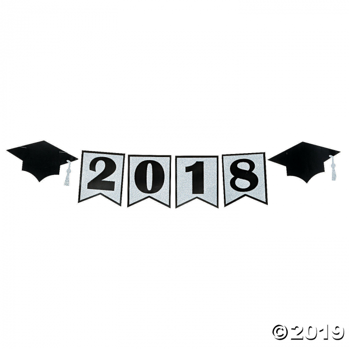 Class of 2018 Glitter Pennant Banner (1 Piece(s)) | GlowUniverse.com