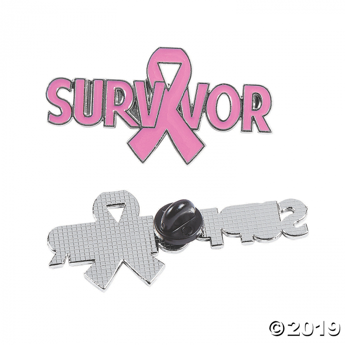 Pink Ribbon Survivor/Supporter Enamel Pins (Per Dozen) | GlowUniverse.com