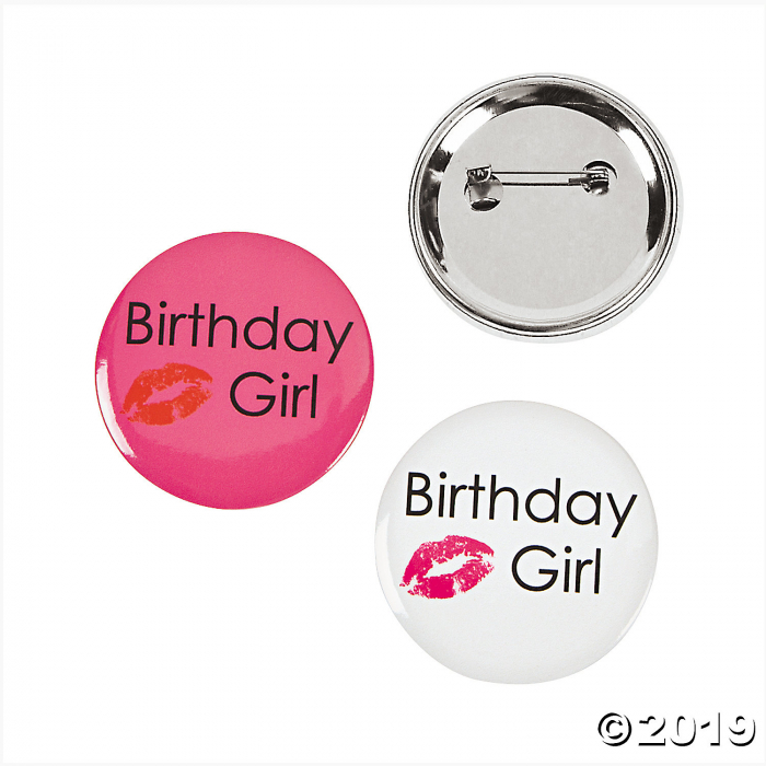 Birthday Girl Buttons (24 Piece(s)) | GlowUniverse.com