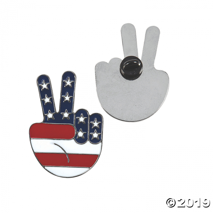Patriotic Peace Sign Enamel Pins (Per Dozen) | GlowUniverse.com