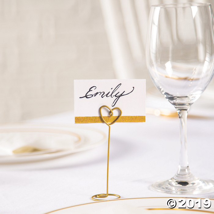 Gold Glitter Trim Place Cards (50 Piece(s)) | GlowUniverse.com