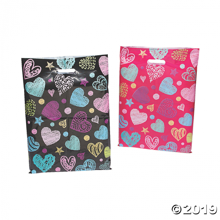 Valentine's Day Doodle Heart Goody Bags (50 Piece(s)) | GlowUniverse.com