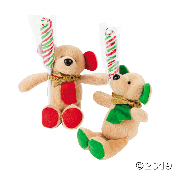 Holiday Stuffed Bears with Candy (Per Dozen) | GlowUniverse.com