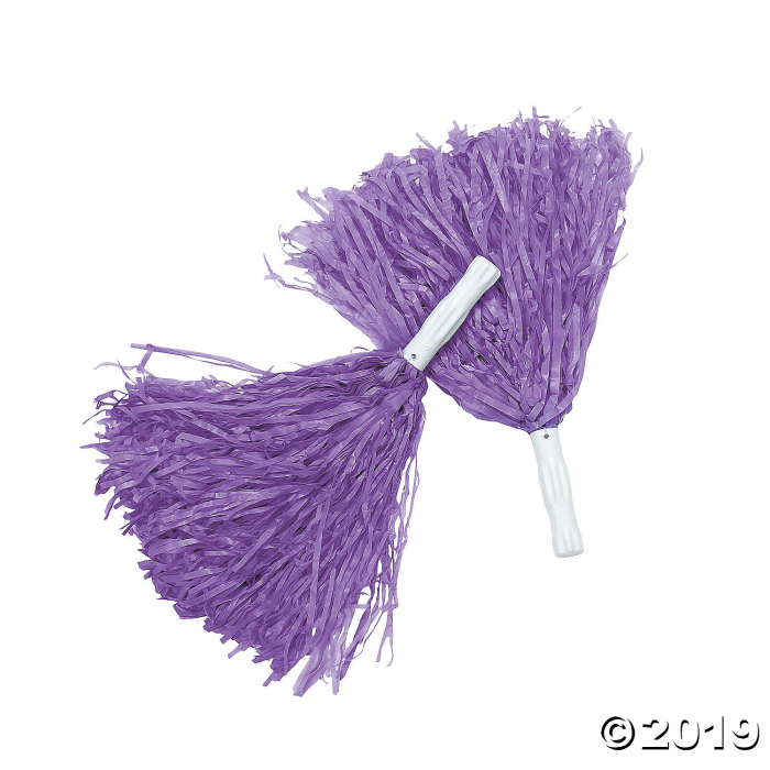 Purple Team Spirit Pom-Poms - 12 Pc. (Per Dozen) | GlowUniverse.com