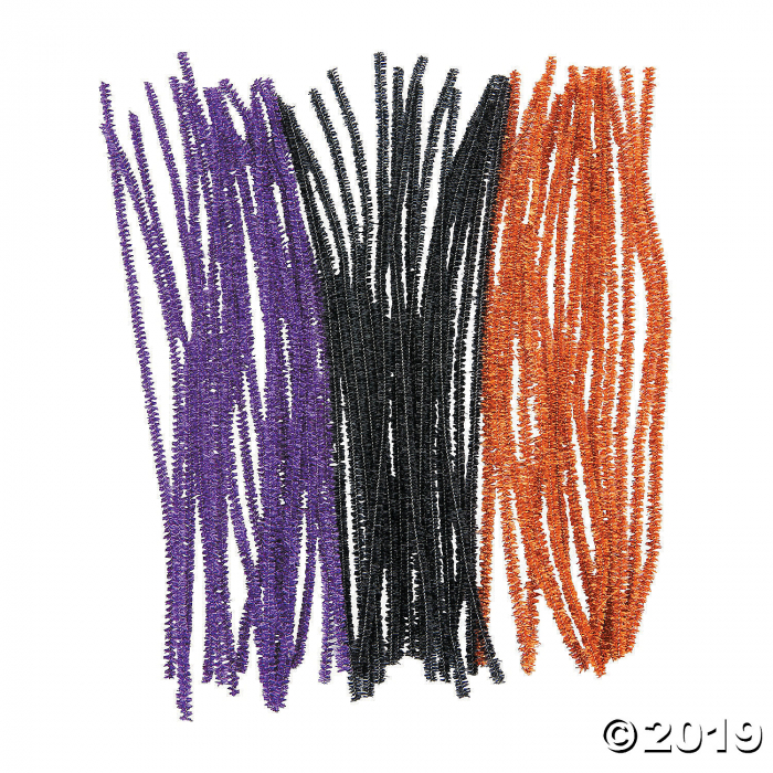 Halloween Metallic Chenille Stems (50 Piece(s)) | GlowUniverse.com