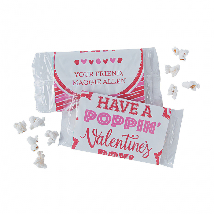 Personalized Valentine's Day Popcorn Bags (Per Dozen) | GlowUniverse.com