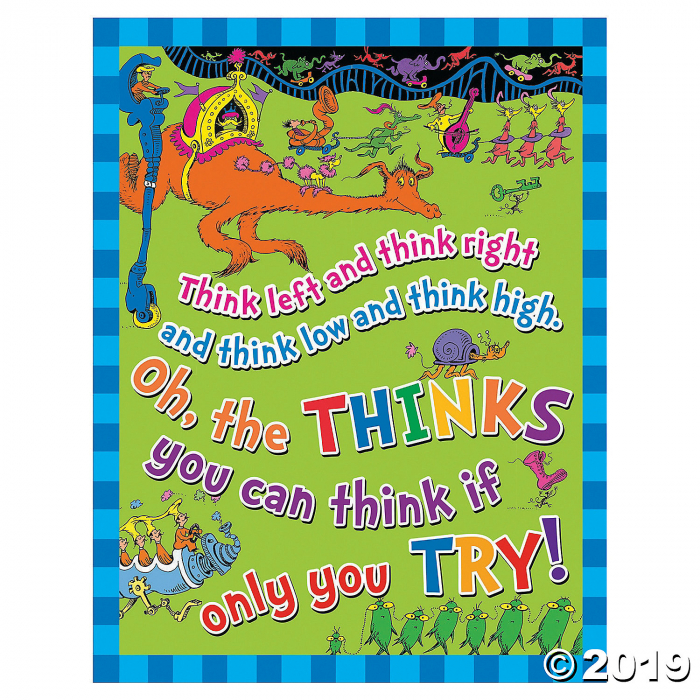 Dr. Seuss Think Left Think Right Poster (1 Piece(s)) | GlowUniverse.com