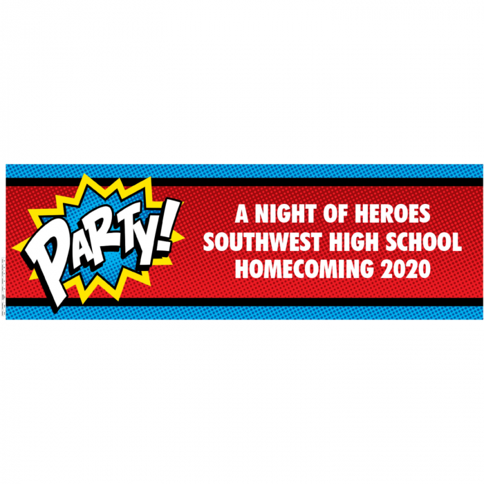 Personalized Large Superhero Vinyl Banner (1 Piece(s)) | GlowUniverse.com