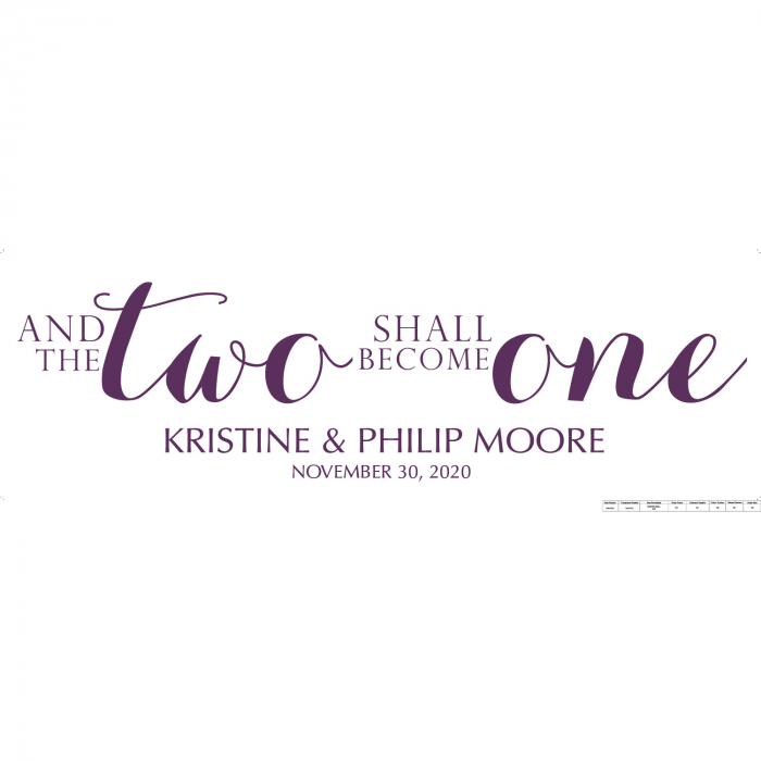 Personalized Small Two Become One Banner (1 Piece(s)) | GlowUniverse.com