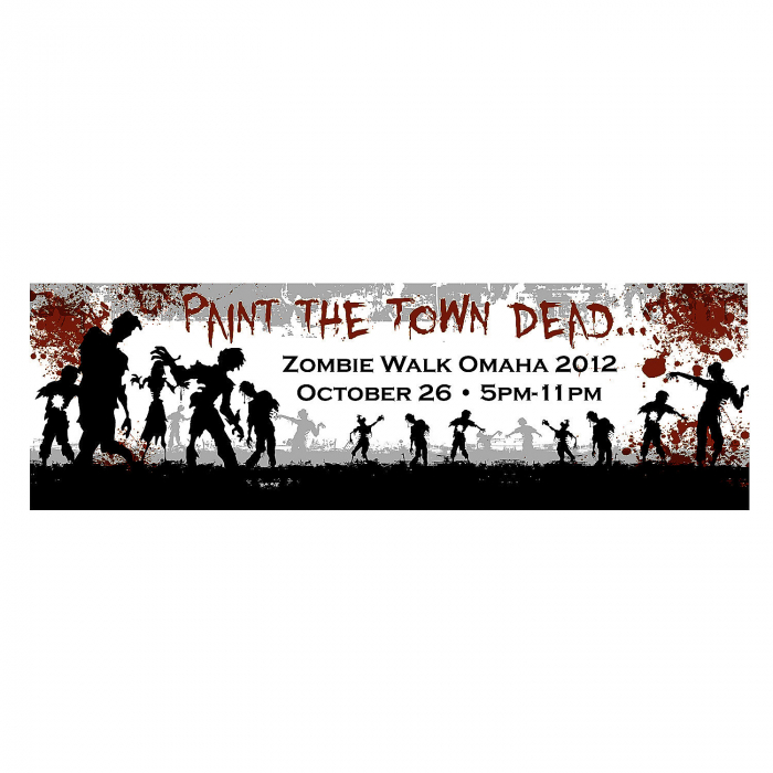Personalized Medium Zombie Party Vinyl Banner Halloween Decoration (1 ...