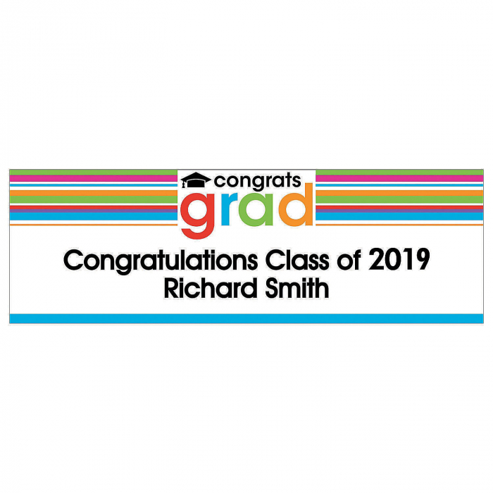 Personalized Medium Congrats Grad Vinyl Banner (1 Piece(s ...