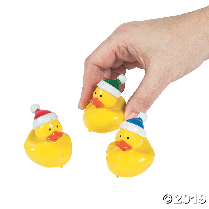 Christmas Rubber Ducky Pullback Racers (Per Dozen) | GlowUniverse.com