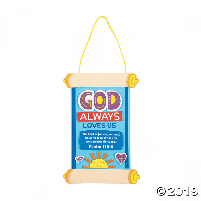 God Always Love Us Scroll Sign Craft Kit (Makes 12) | GlowUniverse.com