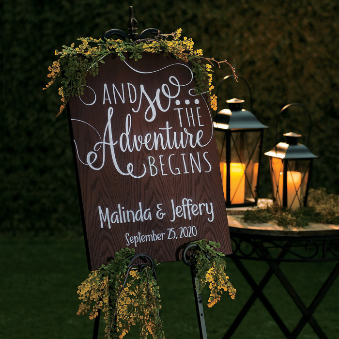 Personalized The Adventure Begins Sign (1 Piece(s)) | GlowUniverse.com