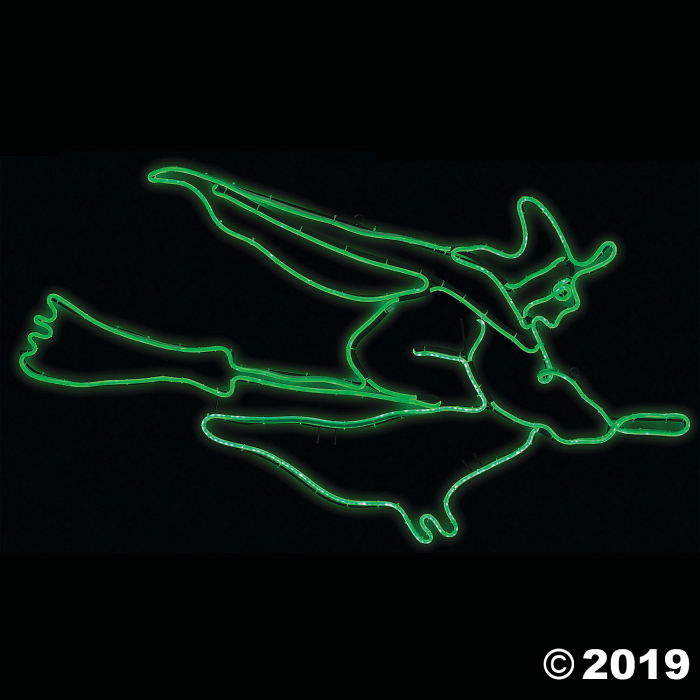 Light-Up Flying Witch Sign Halloween Decoration (1 Piece(s ...