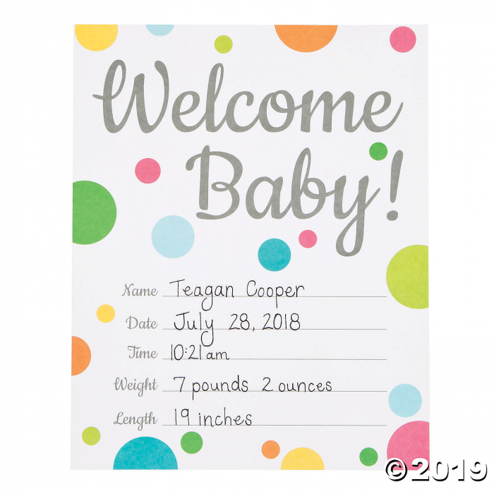 Welcome Baby Sign (1 Piece(s)) | GlowUniverse.com