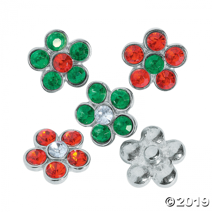 Large Flower Christmas Snap Beads - 20mm (Per Dozen) | GlowUniverse.com