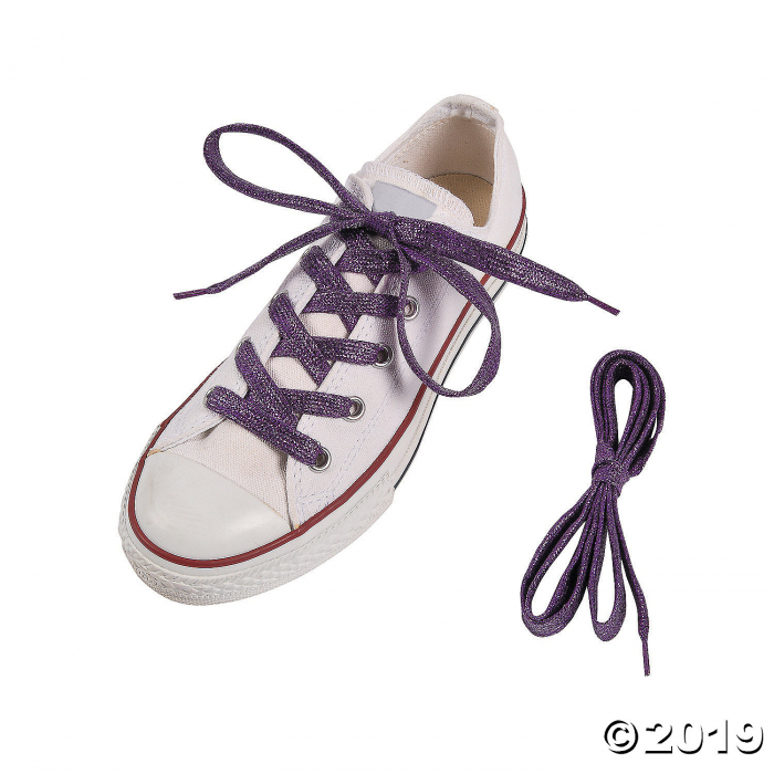 Purple Team Spirit Metallic Shoelaces (1 Pair) | GlowUniverse.com