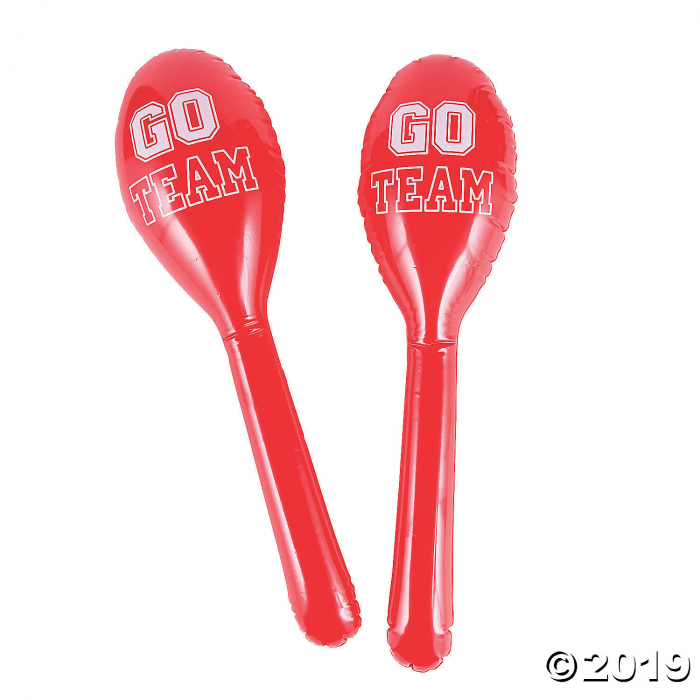 Inflatable Red Team Spirit Maracas (1 Set(s)) | GlowUniverse.com