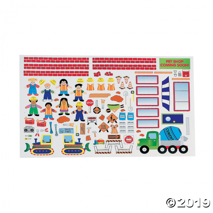 12 Design Your Own! Giant Construction Site Sticker Scenes (Makes 12 ...