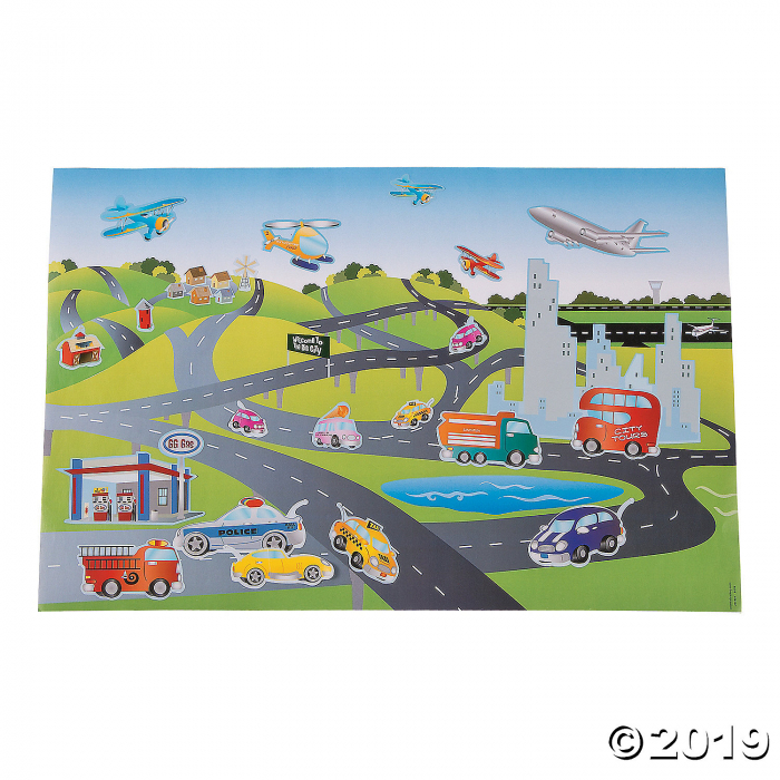 Giant Transportation Sticker Scenes (Makes 12) | GlowUniverse.com