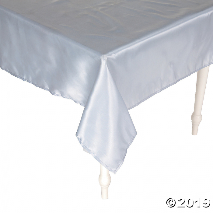 Silver Rectangle Polyester Tablecloth - 54" x 126 (1 Piece(s)) | GlowUniverse.com
